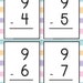 Pastel Subtraction Flashcards - Etsy