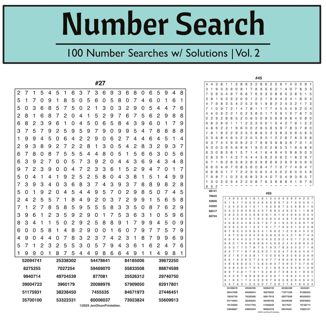 100 Number Searches Vol. 2 - Etsy