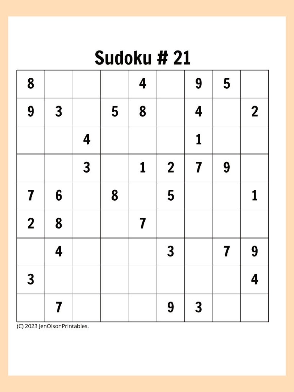 100 Easy Sudoku Puzzles Vol. 3 - Etsy