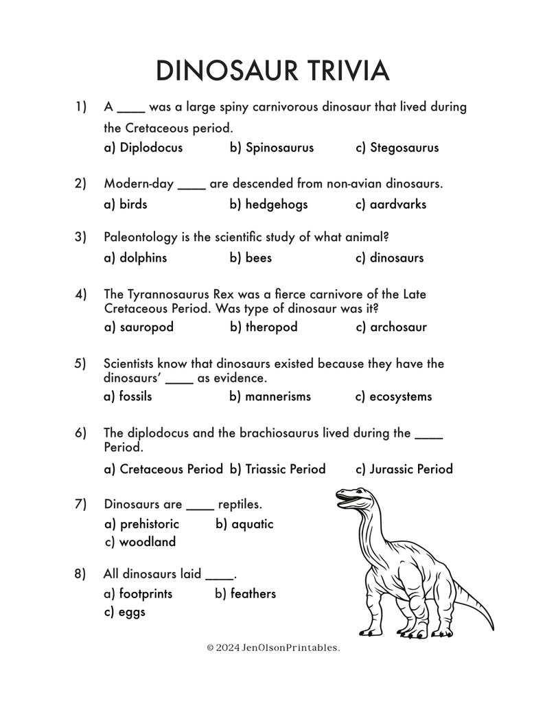 10 Fun Dinosaur Activity Sheets - Etsy
