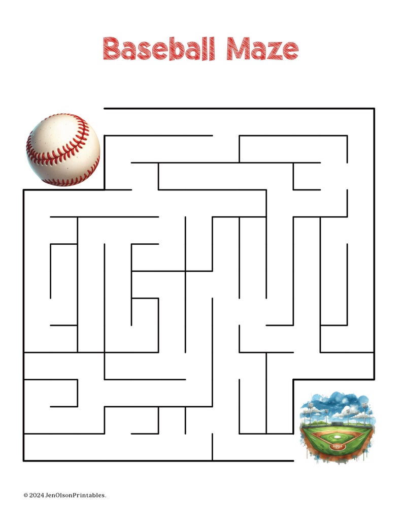 Baseball Maze - Etsy