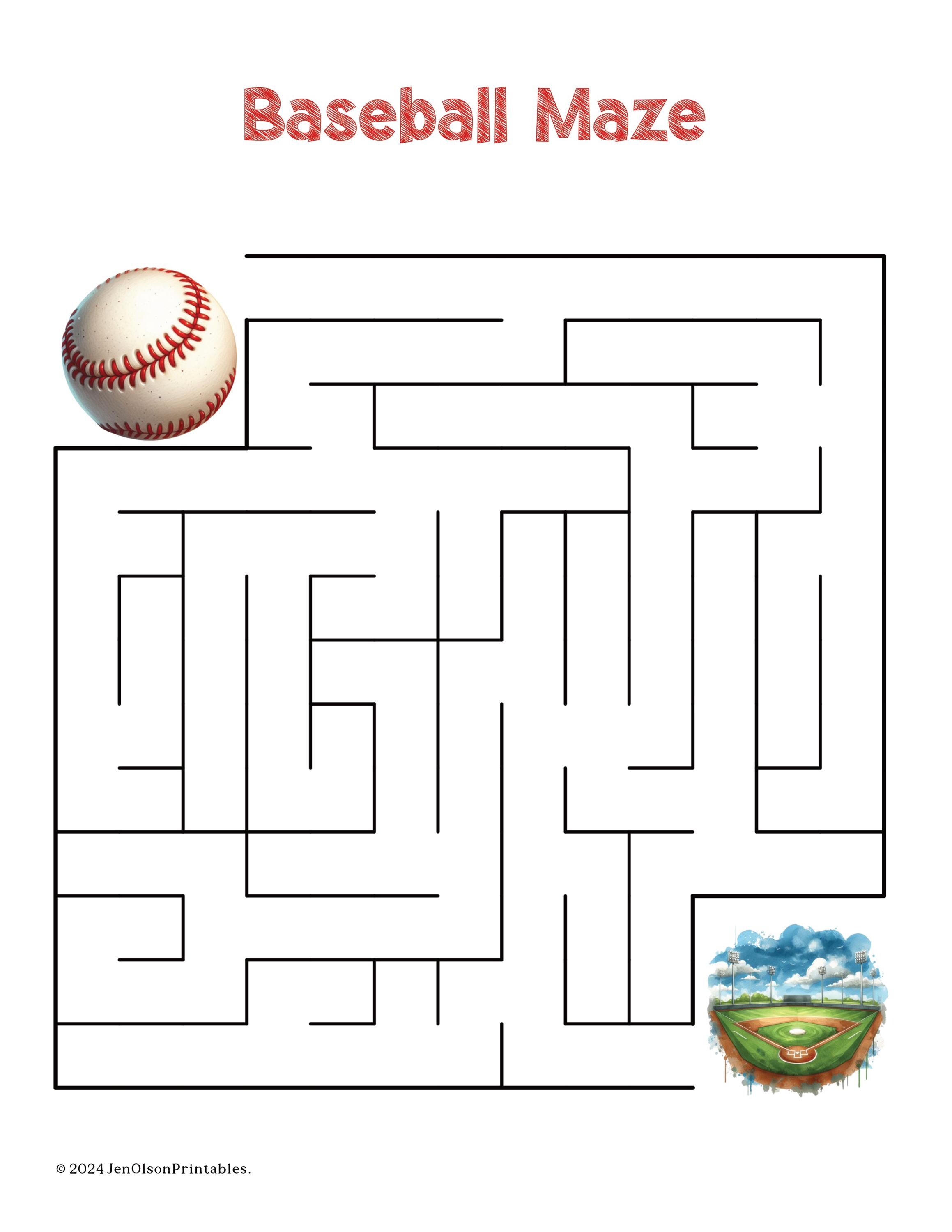 Baseball Maze - Etsy