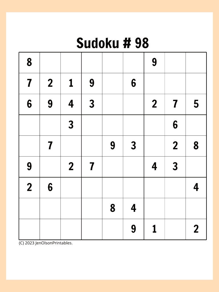 100 Easy Sudoku Puzzles Vol. 5 - Etsy