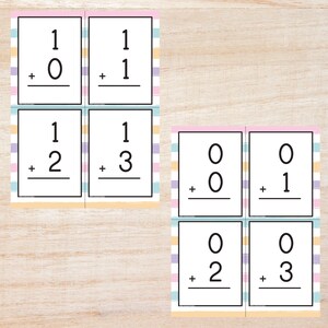 Pastel Addition Flashcards - Etsy