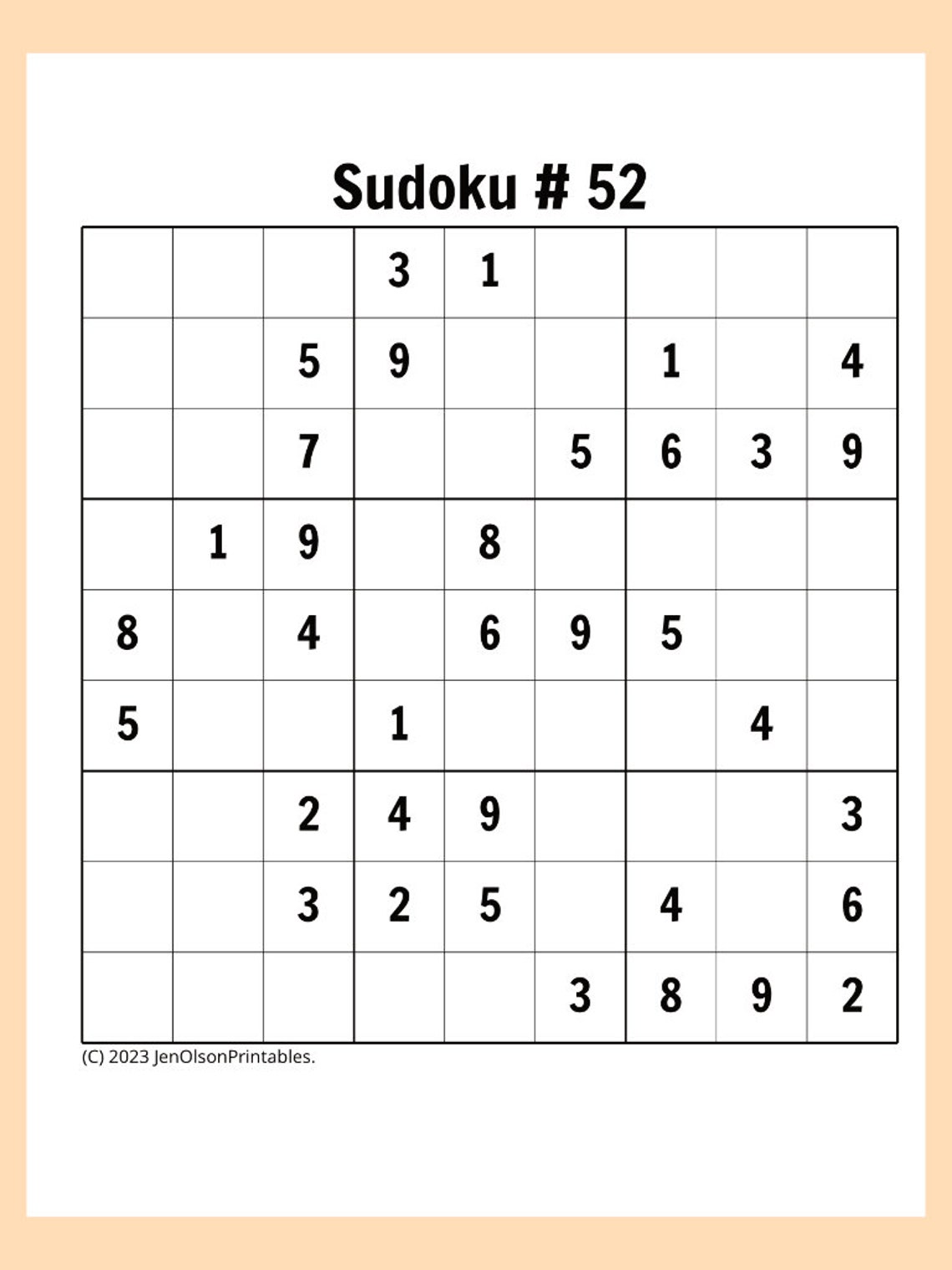 100 Easy Sudoku Puzzles Vol. 3 - Etsy