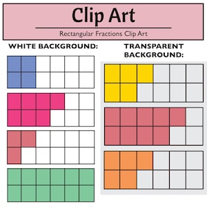 Rectangular Fraction Clip Art - Etsy
