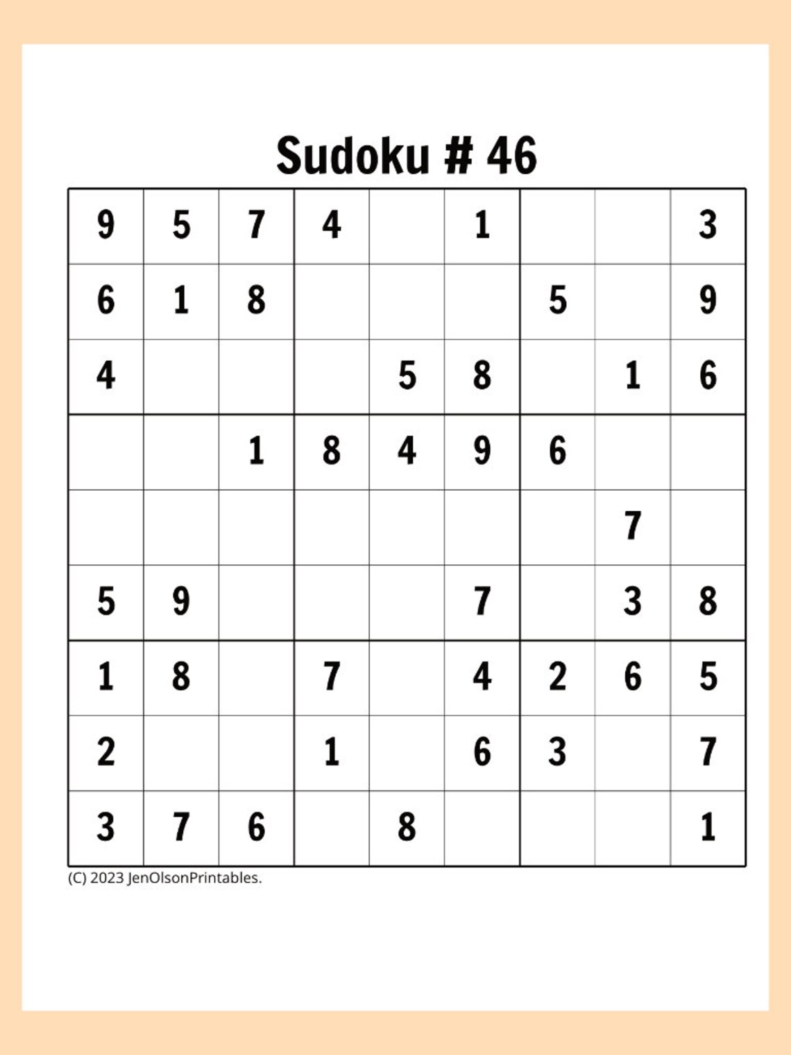 100 Easy Sudoku Puzzles Vol. 5 - Etsy