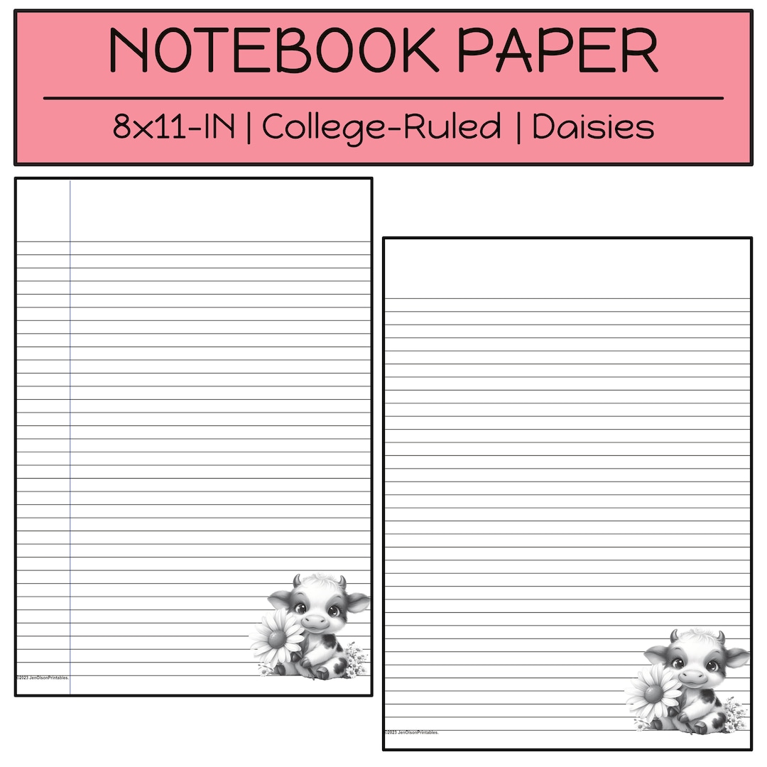 Daisy-themed Notebook Paper - Etsy