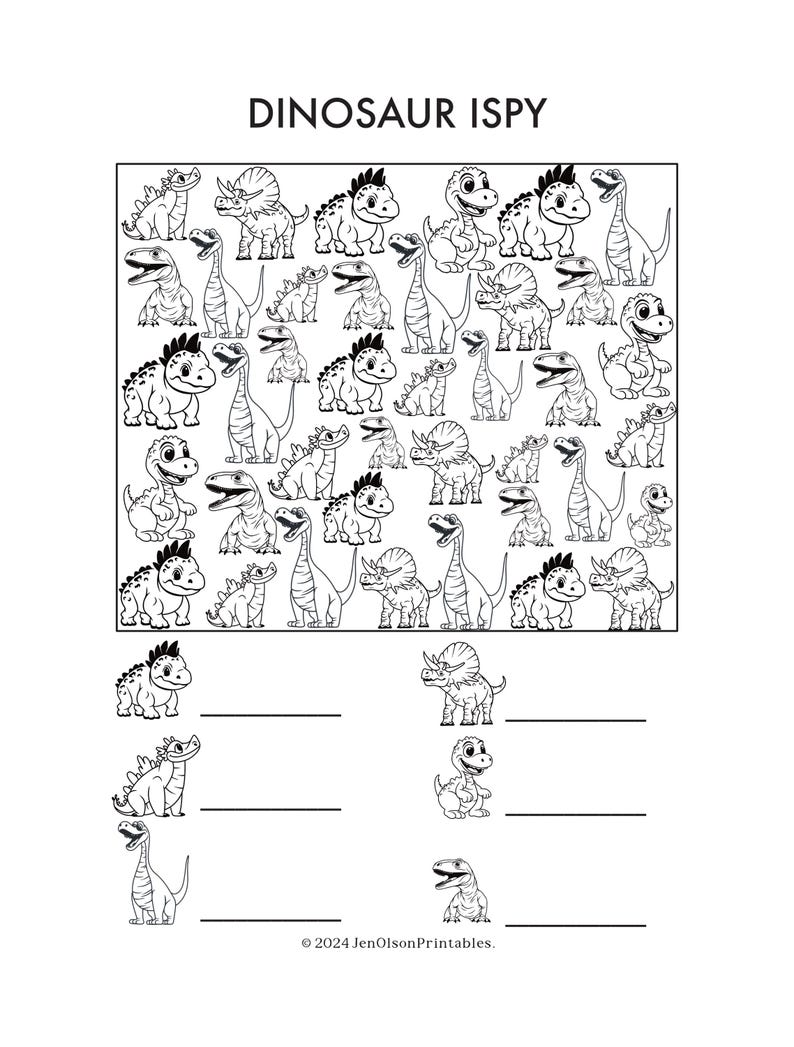 10 Fun Dinosaur Activity Sheets - Etsy