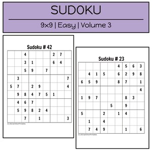 100 Easy Sudoku Puzzles Vol. 3 - Etsy