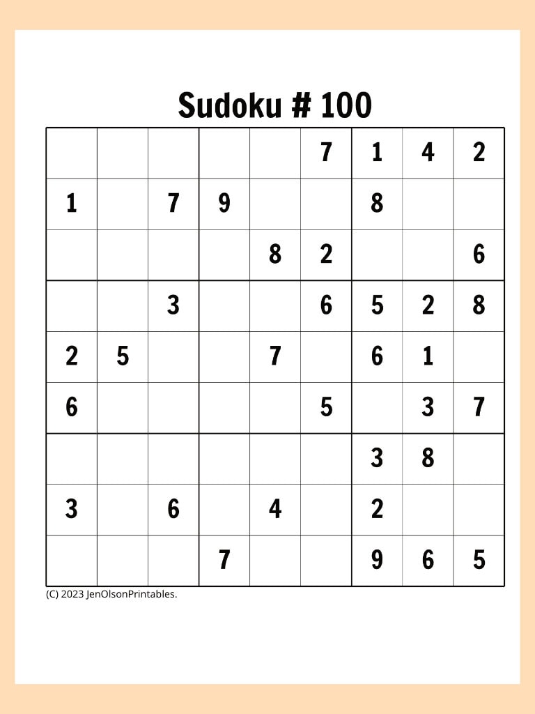 100 Easy Sudoku Puzzles Vol. 3 - Etsy