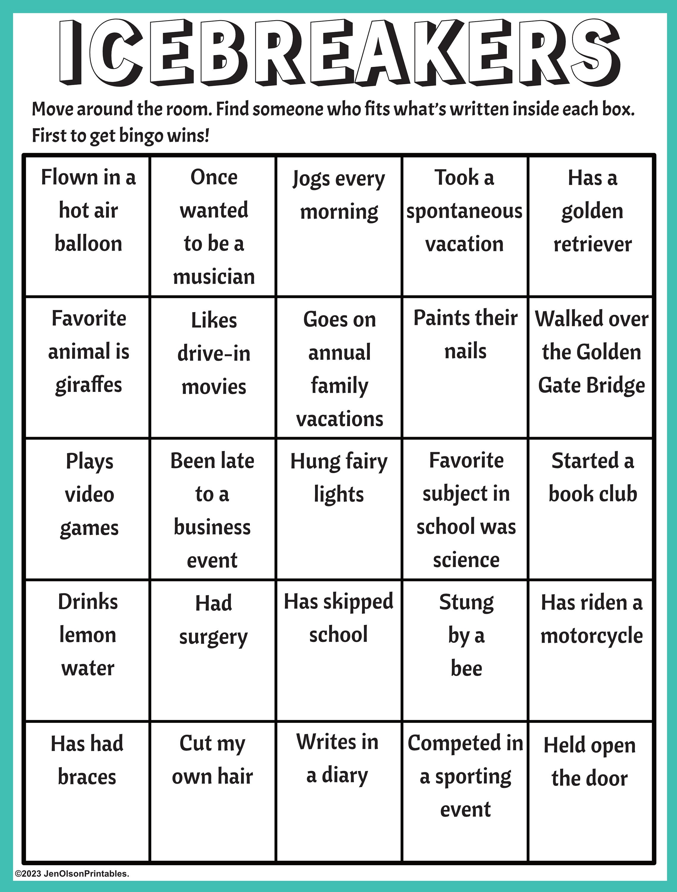 Icebreakers Games for Groups - Etsy