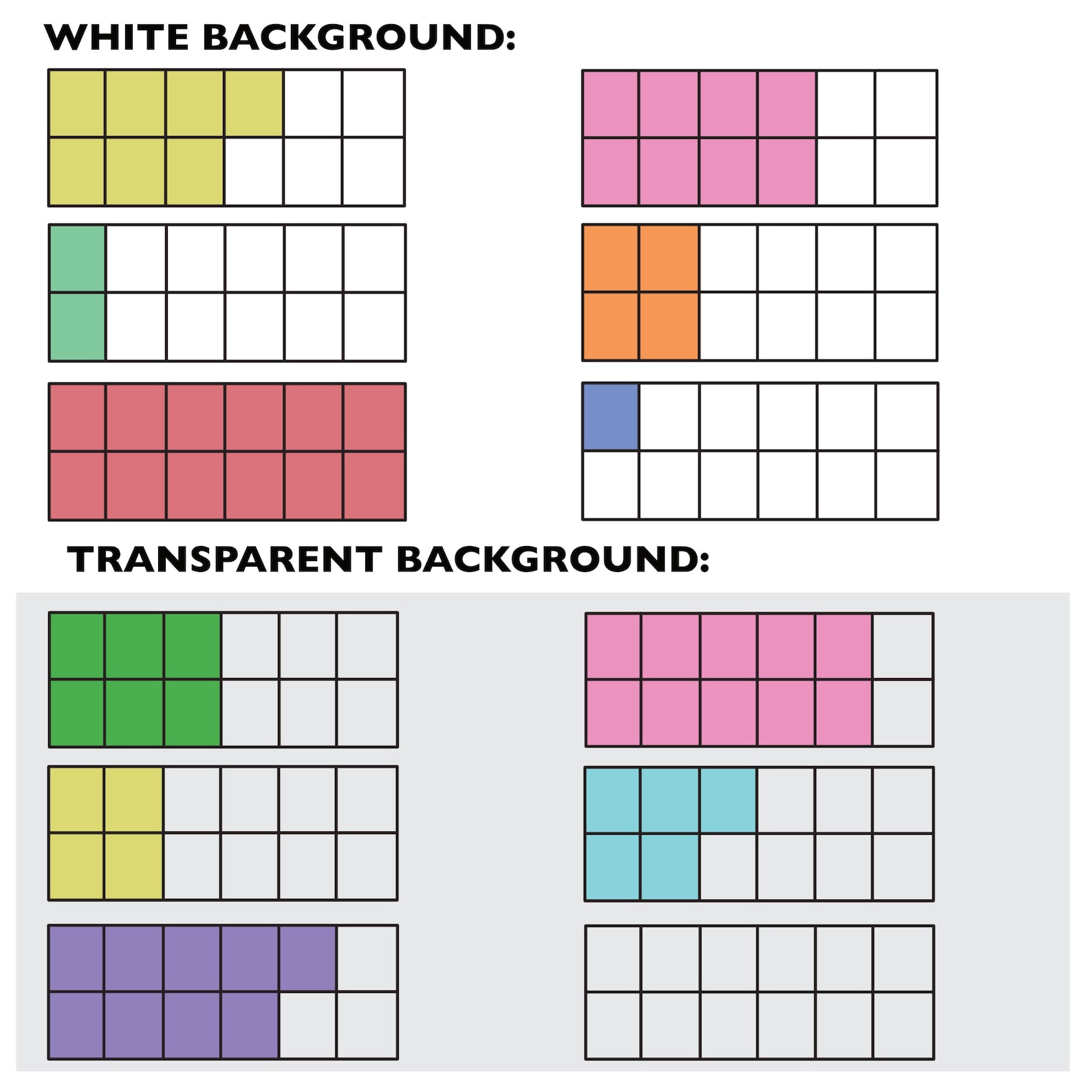 Rectangular Fraction Clip Art - Etsy