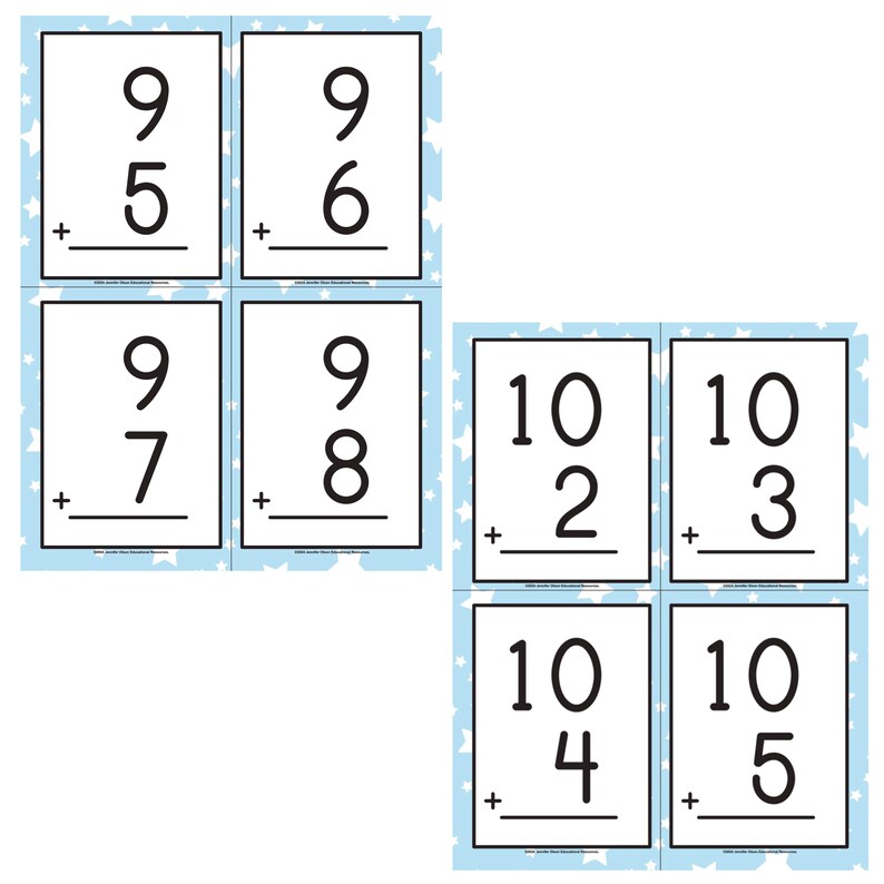 Printable Addition Flashcards 0-10 (PDF Download) - Etsy