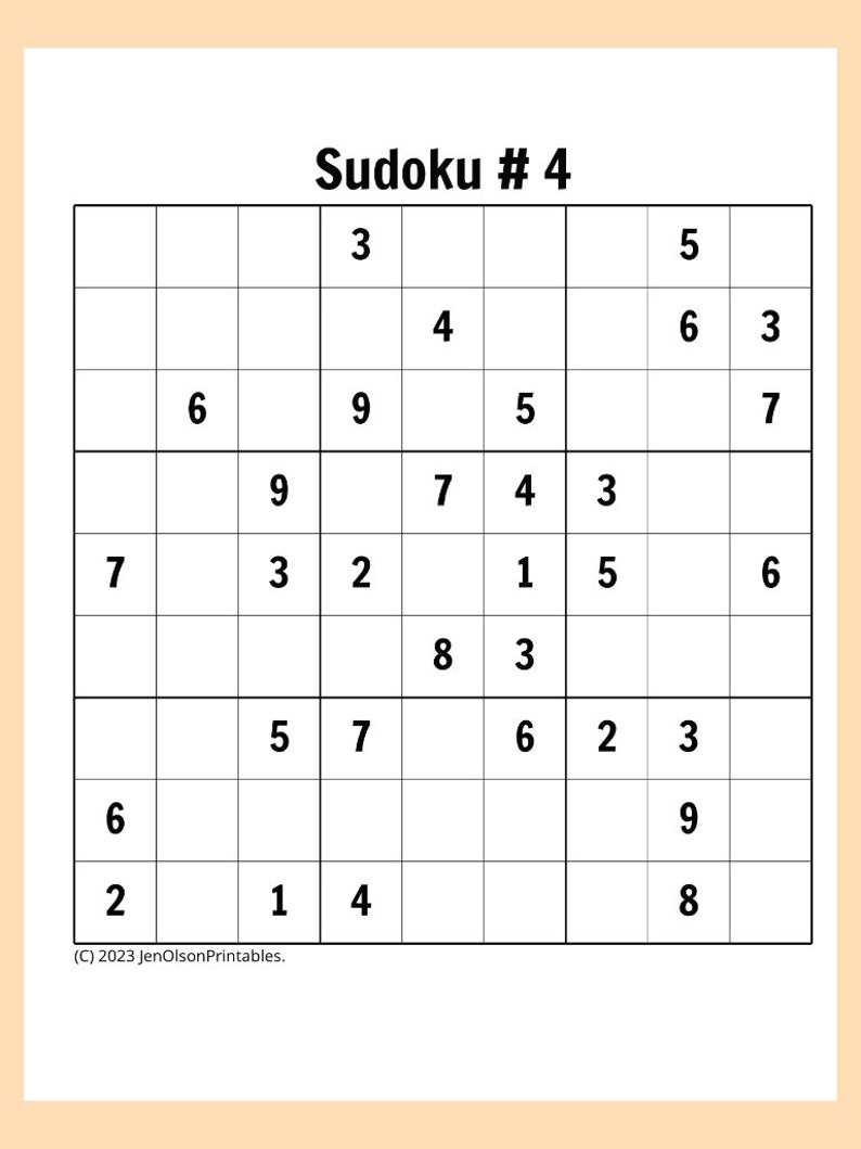 100 Easy Sudoku Puzzles Vol. 3 - Etsy