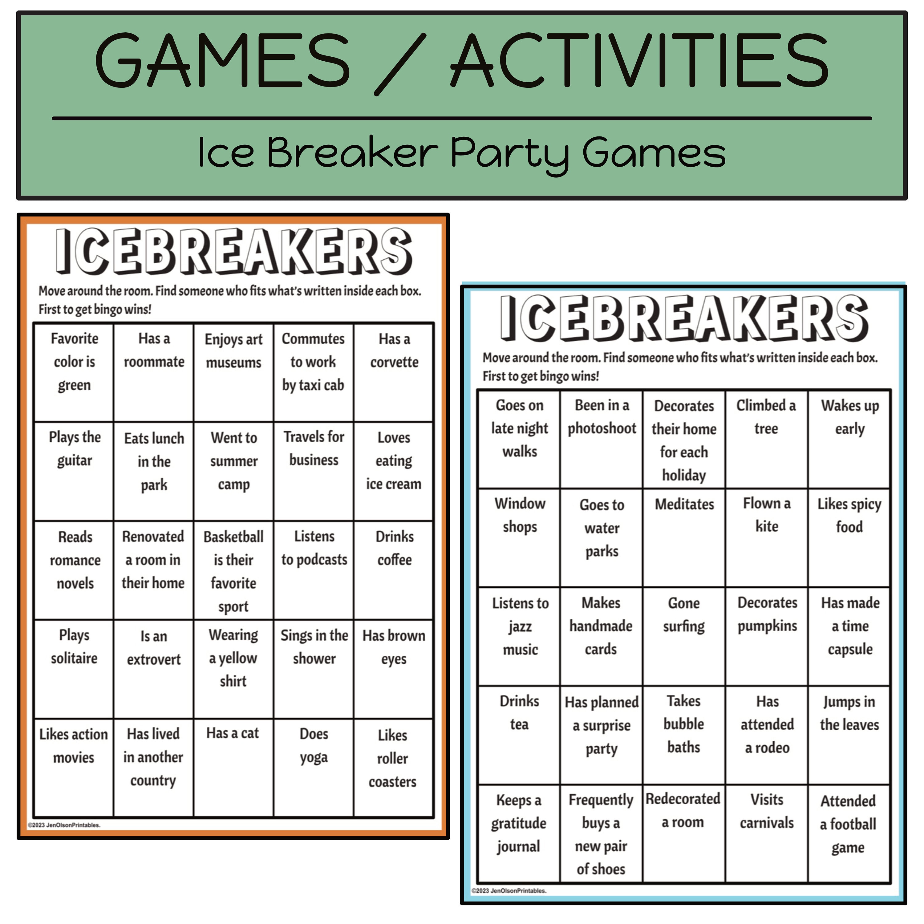 Icebreakers Games for Groups - Etsy