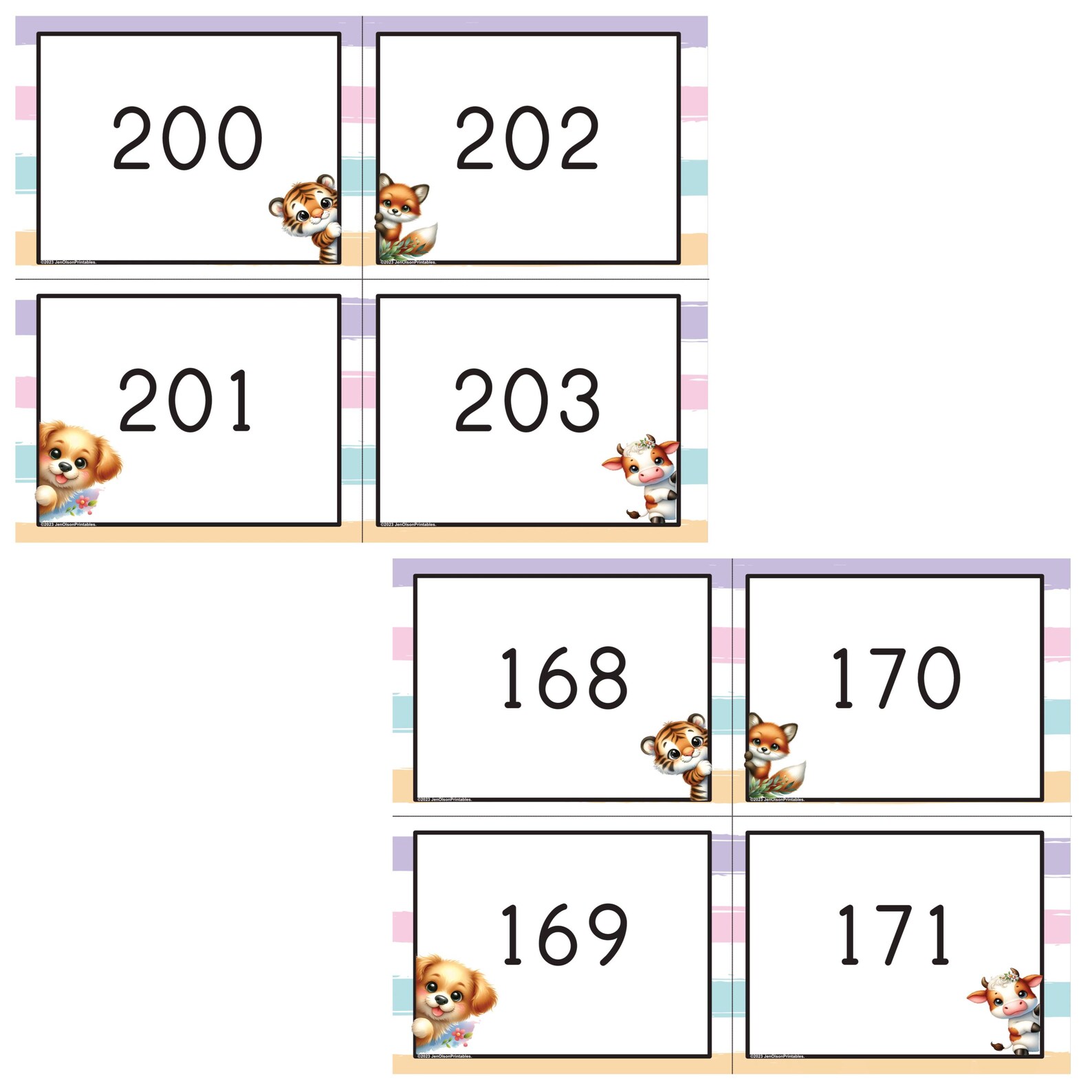 Counting Flashcards 0 to 250 - Etsy