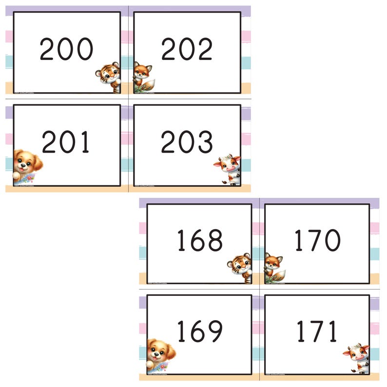 Counting Flashcards 0 to 250 - Etsy