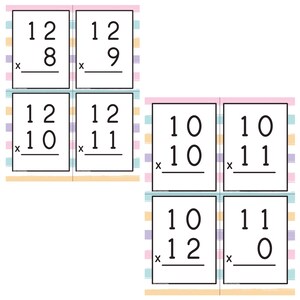 Pastel Multiplication Flashcards - Etsy