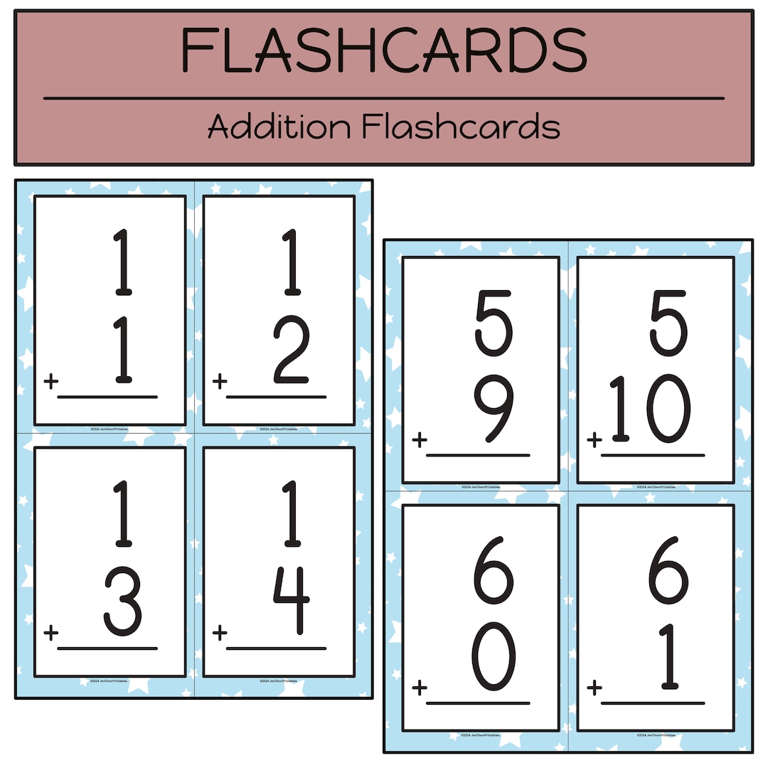 Addition Flashcards - Etsy