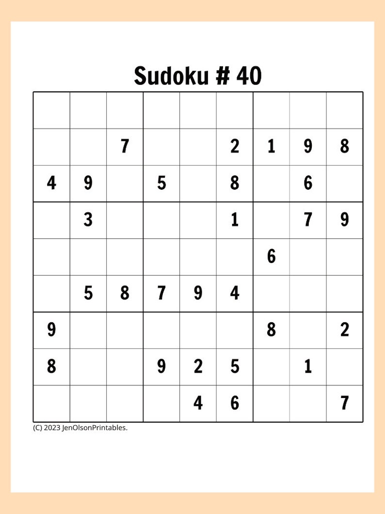 100 Easy Sudoku Puzzles Vol. 3 - Etsy