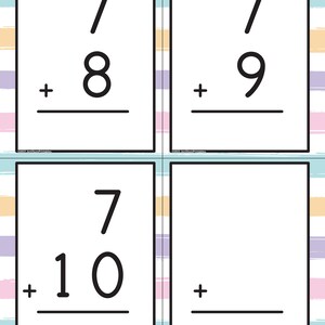 Pastel Addition Flashcards - Etsy