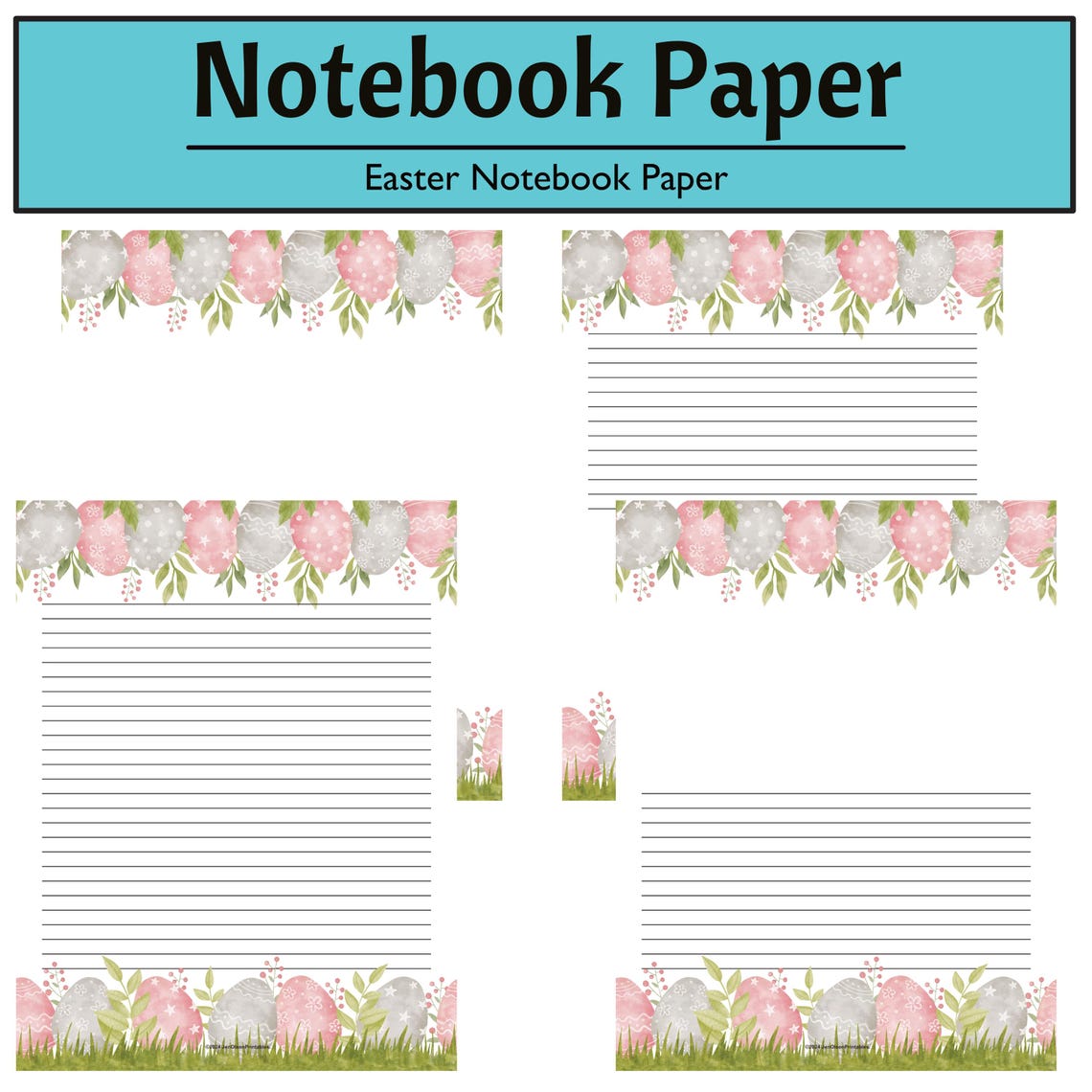 Easter Egg Stationary Paper | College-ruled - Etsy