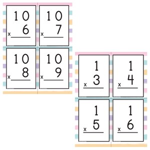 Pastel Multiplication Flashcards - Etsy