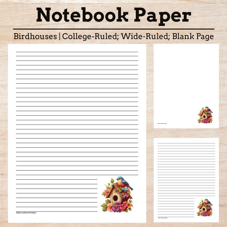 Birdhouse Stationary College-ruled, Wide-ruled - Etsy