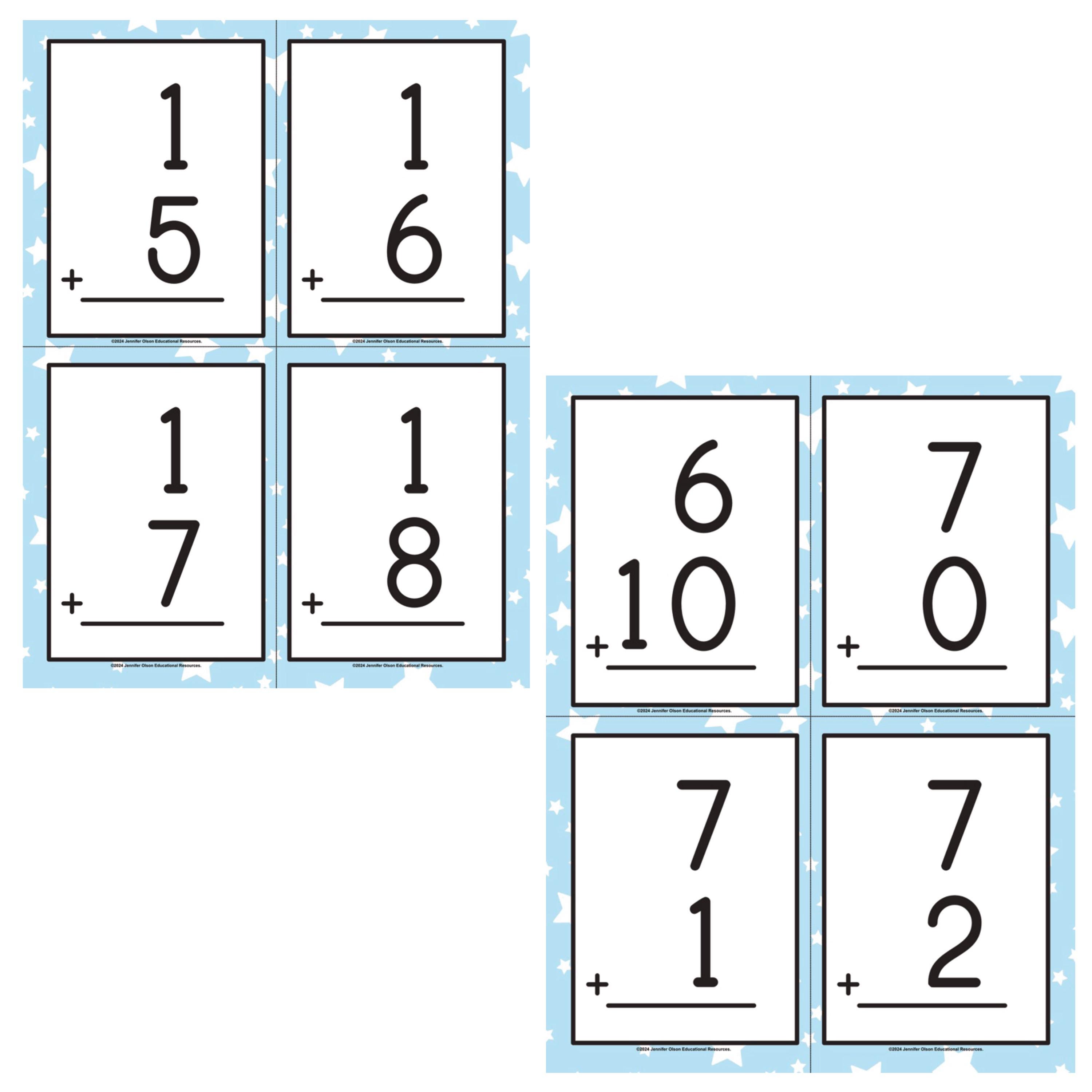 Printable Addition Flashcards 0-10 (PDF Download) - Etsy