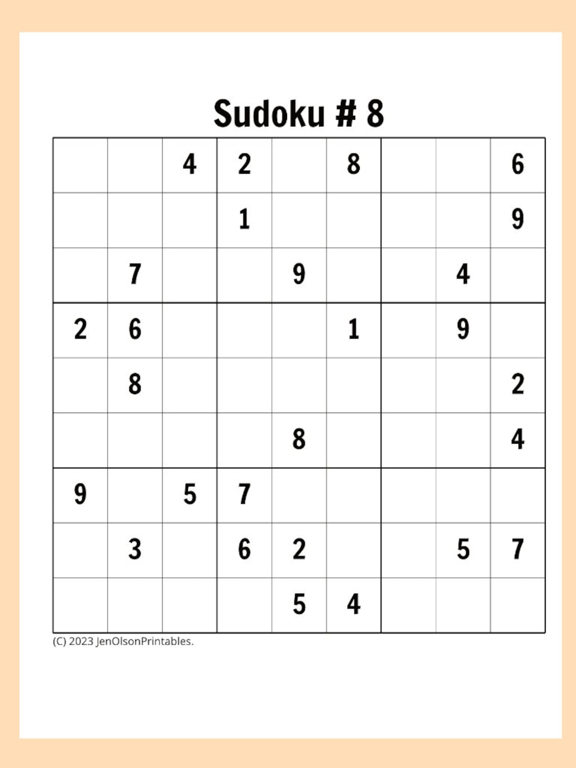 100 Hard Sudoku Puzzles Vol. 1 - Etsy