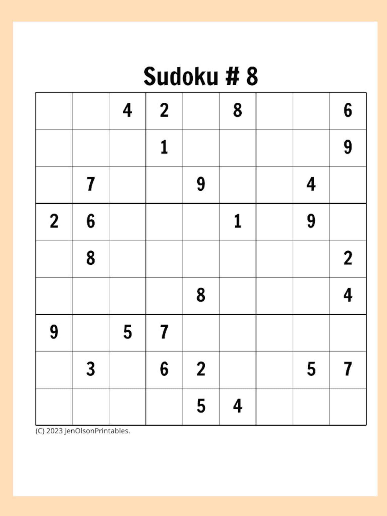 100 Hard Sudoku Puzzles Vol. 1 - Etsy