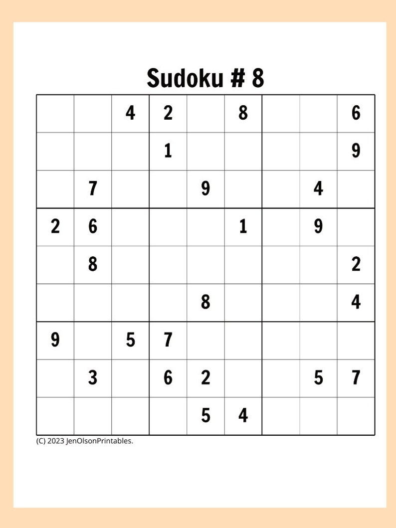 100 Hard Sudoku Puzzles Vol. 1 - Etsy