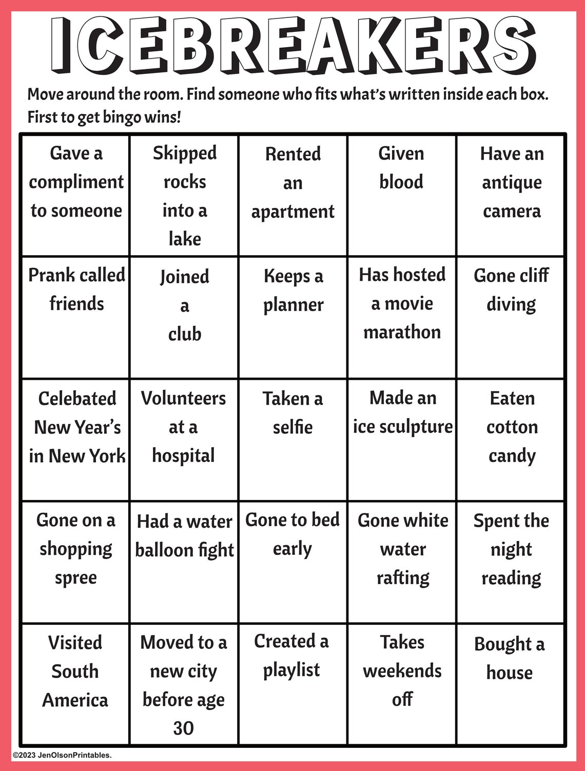 Icebreakers Games for Groups - Etsy