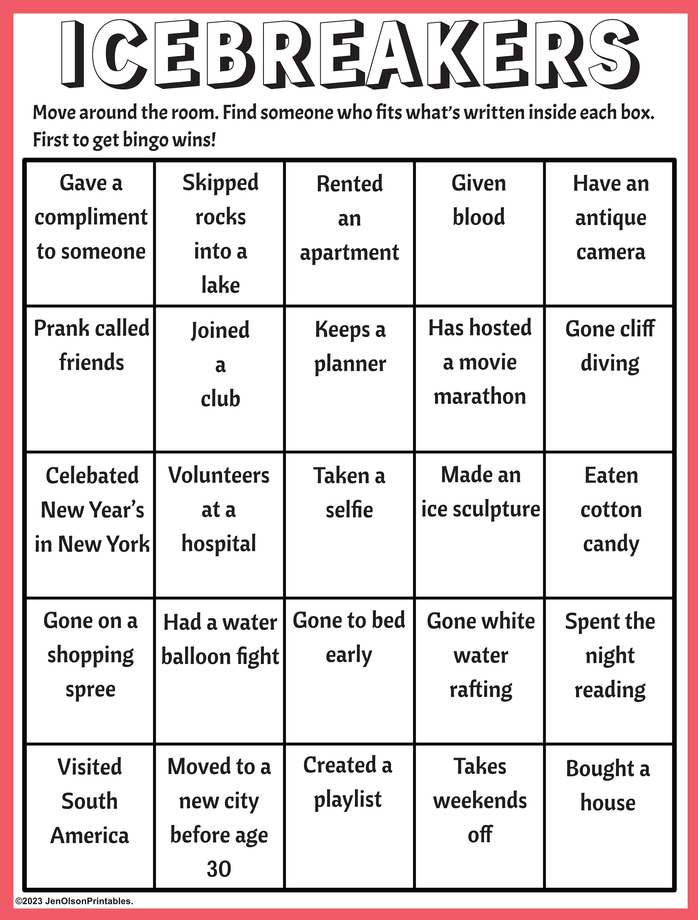 Icebreakers Games for Groups - Etsy