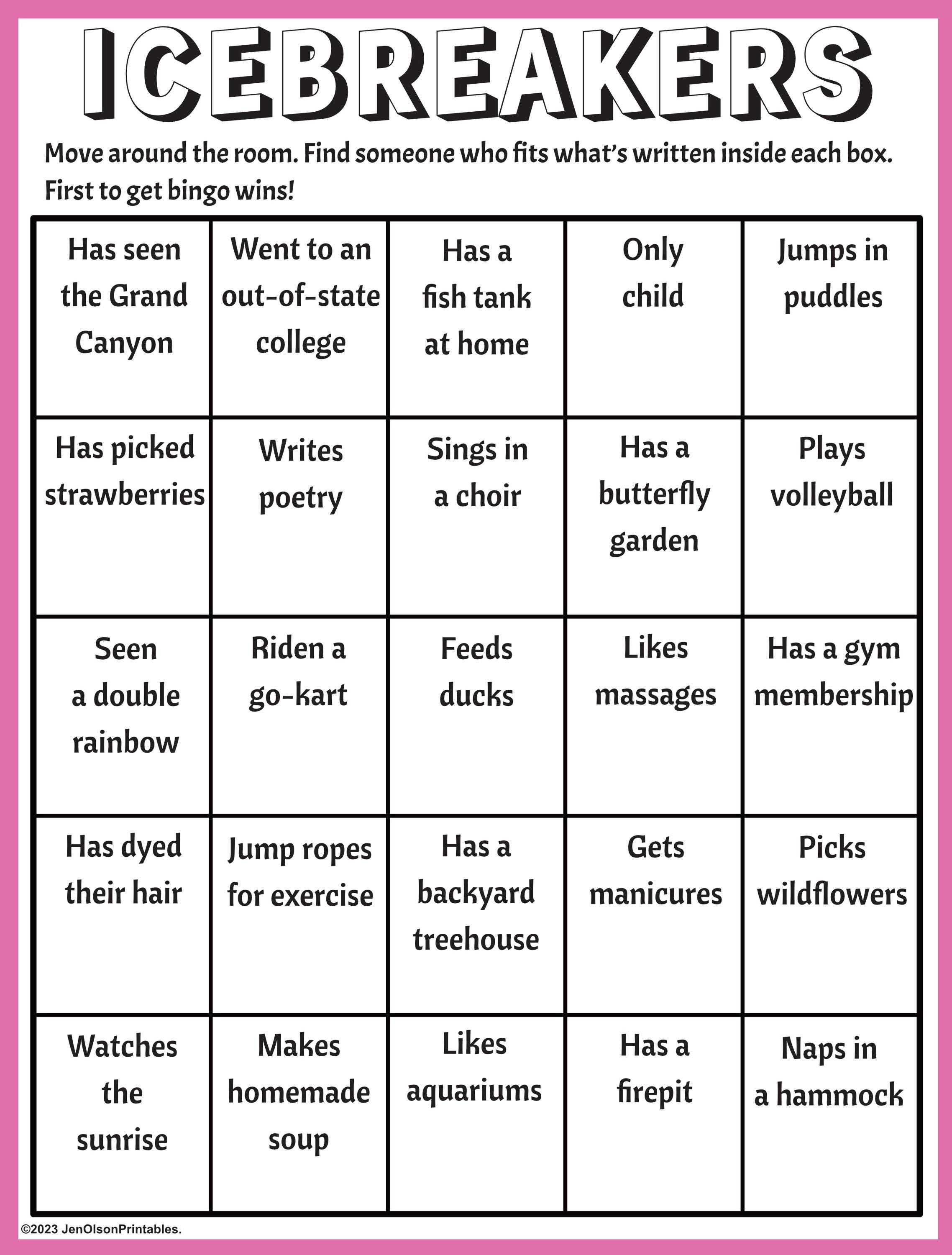 Icebreakers Games for Groups - Etsy