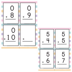 Pastel Addition Flashcards - Etsy