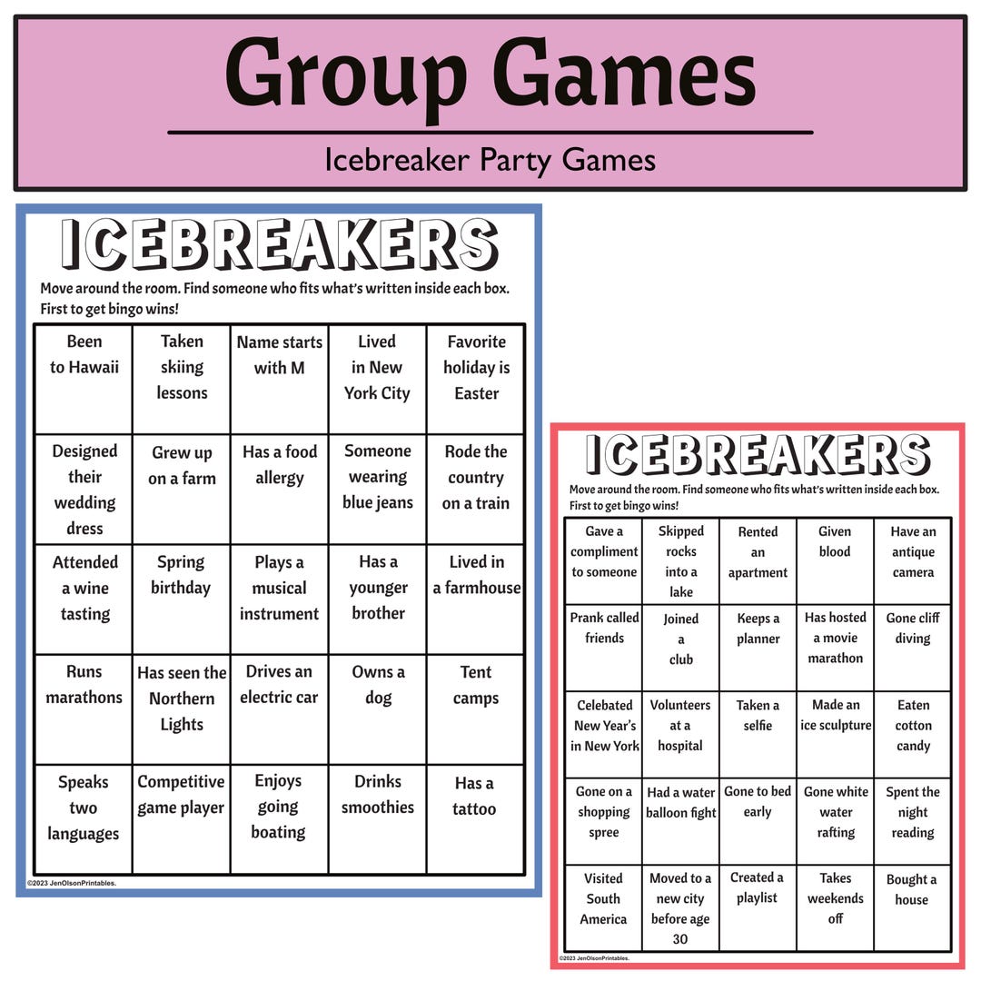 Icebreakers Games for Groups - Etsy
