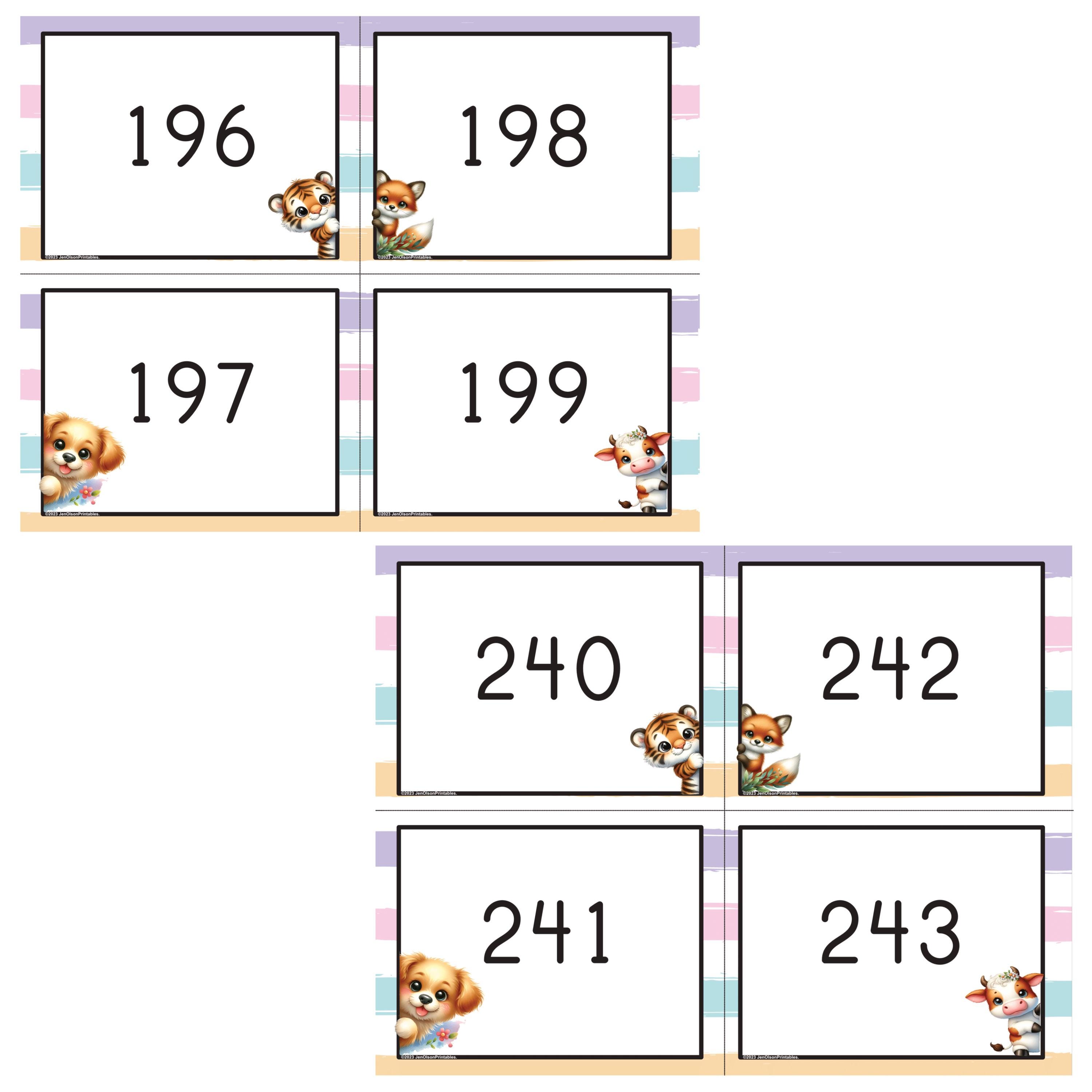 Counting Flashcards 0 to 250 - Etsy