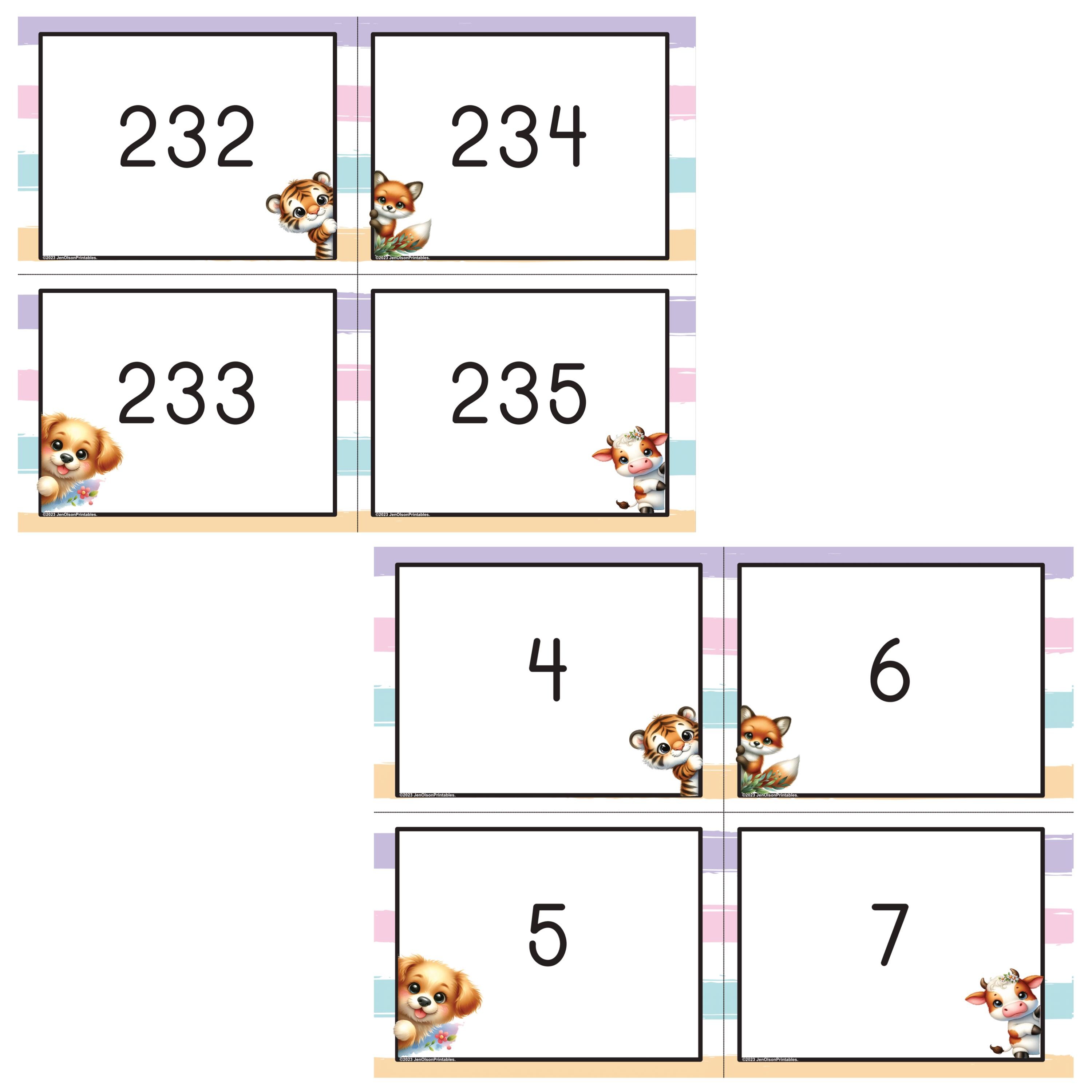 Counting Flashcards 0 to 250 - Etsy