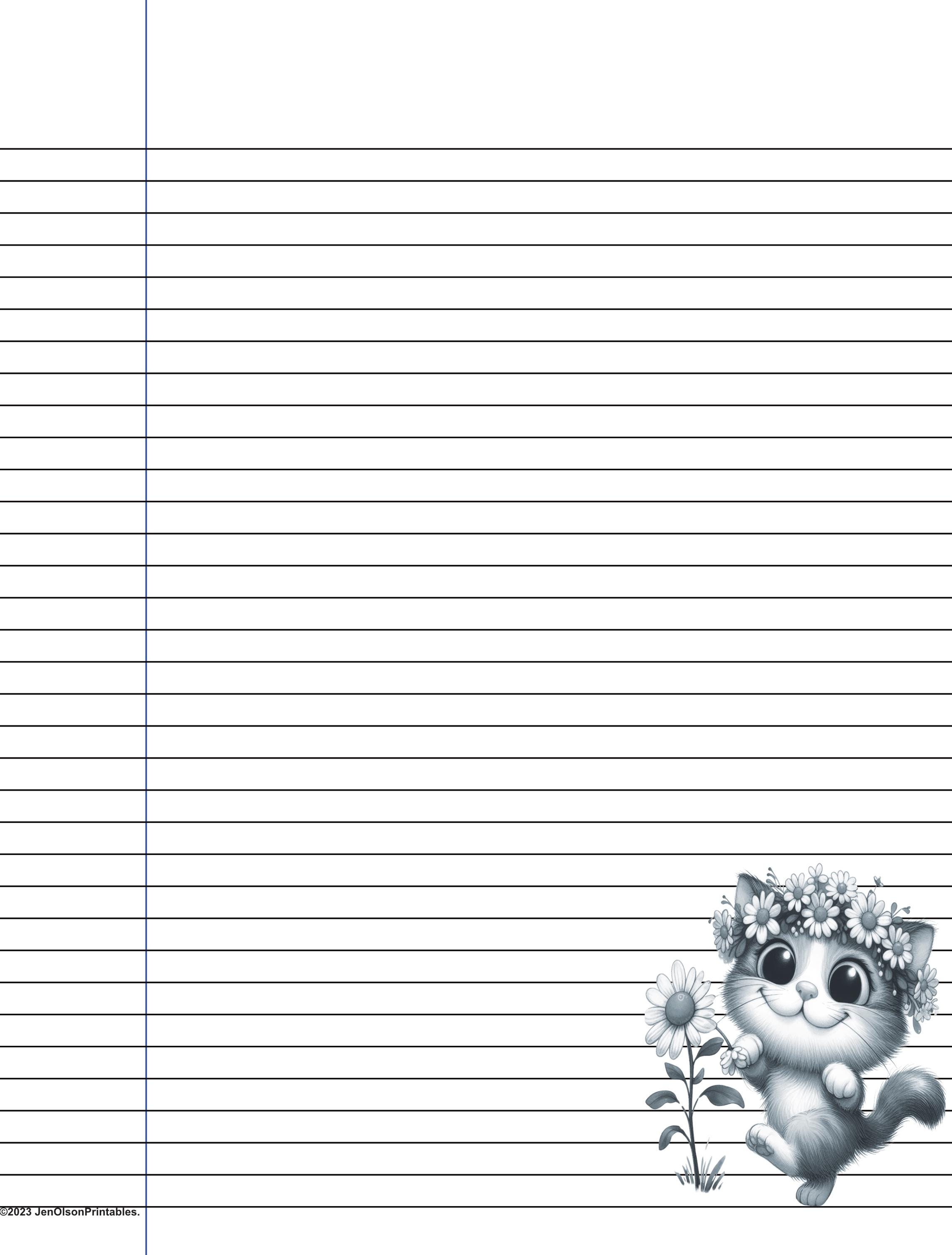 Daisy-themed Notebook Paper - Etsy