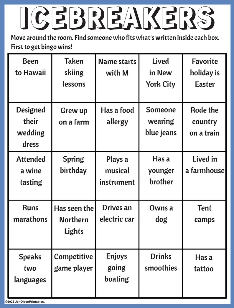Icebreakers Games for Groups - Etsy