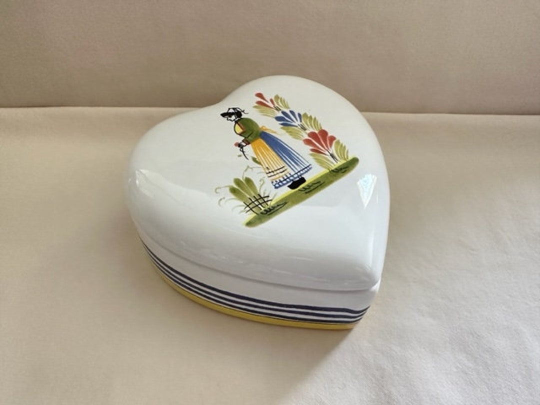Vintage Sberna Italian Pottery Lidded Heart Container - Etsy