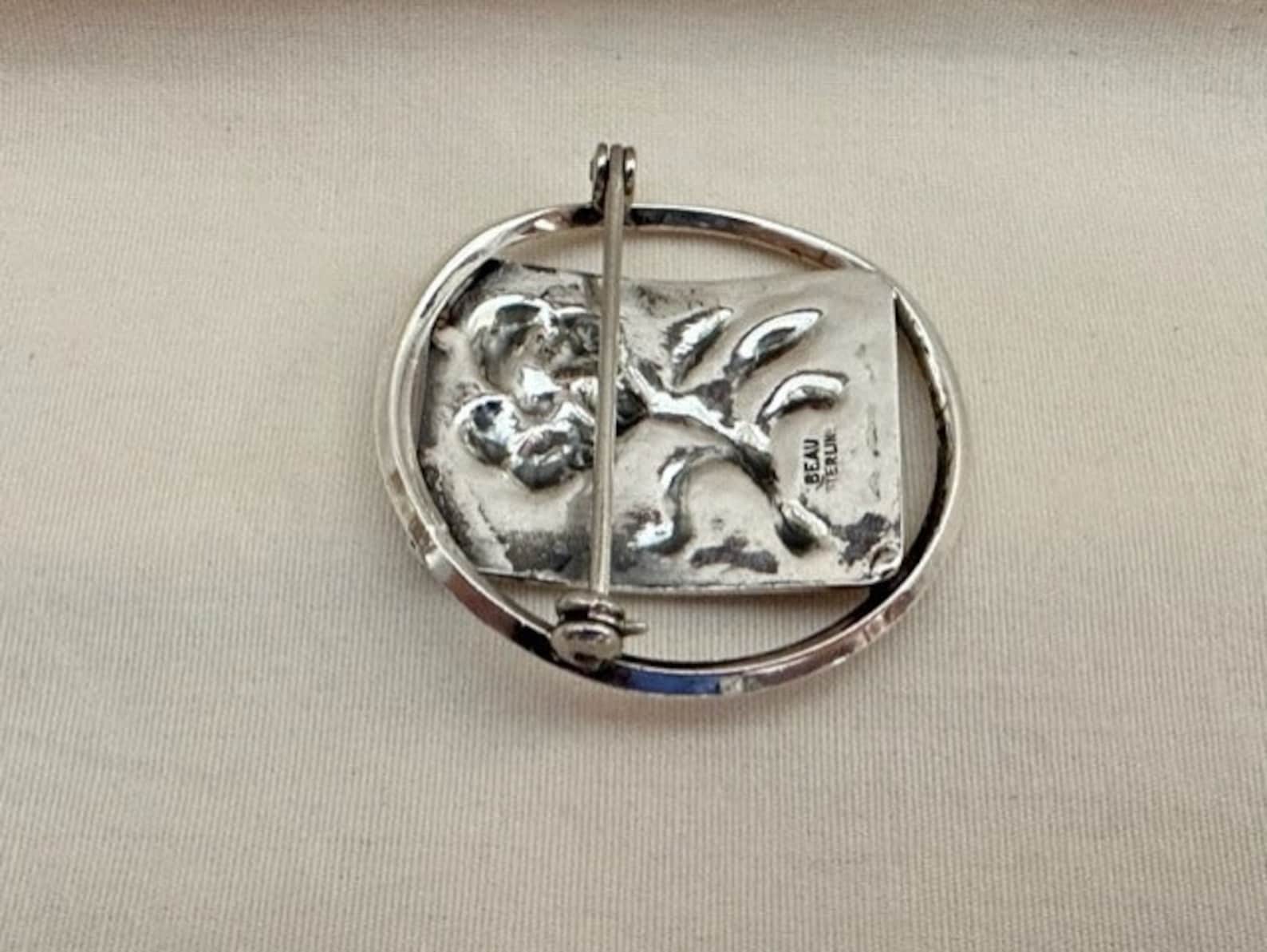 Vintage Sterling Silver Flower Pin Brooch - Etsy