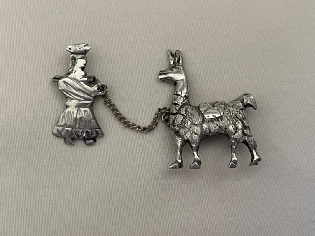 Antique Peruvian Sterling Silver Brooch Pin - Etsy