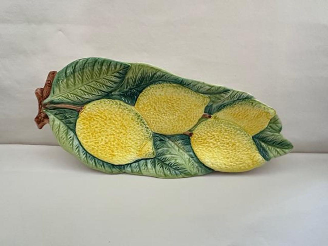 Vintage Italian Majolica Lemon Plate - Etsy