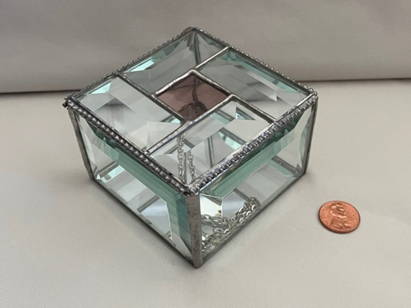 Vintage Glass Jewelry Box - Etsy