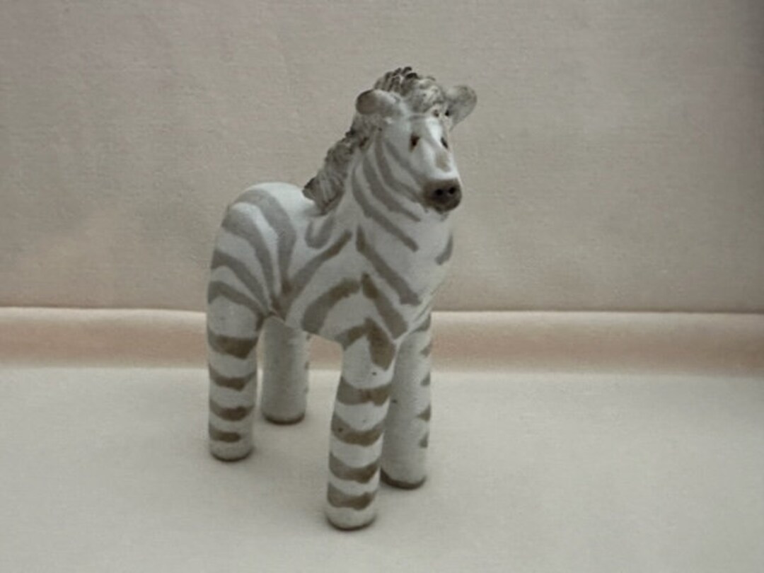 Vintage Miniature Stoneware Pottery Zebra Figurine - Etsy
