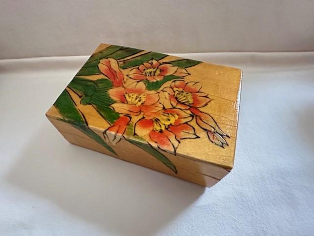 Vintage Chinese Pyrography Bamboo Box - Etsy
