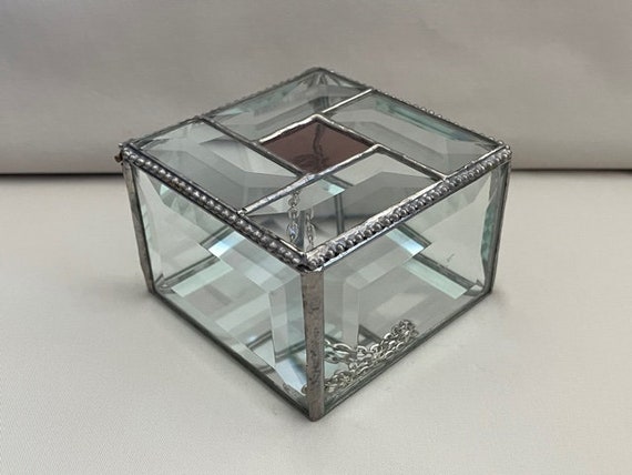 Vintage Glass Jewelry Box - Gem